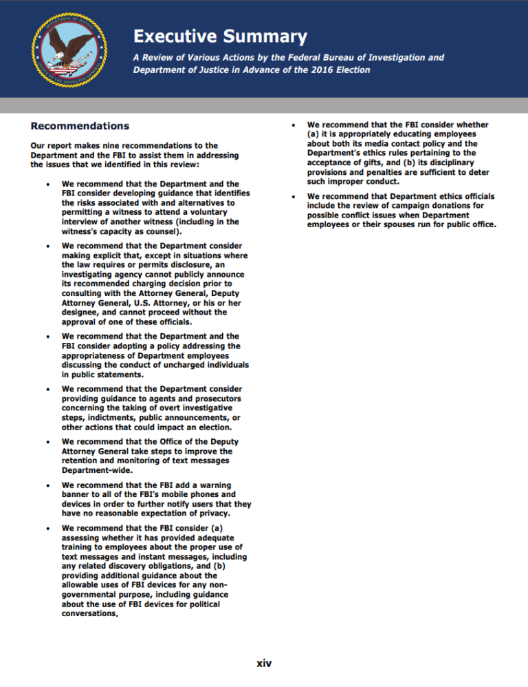 Read the full report on the FBI’s handling of the Clinton email probe ...