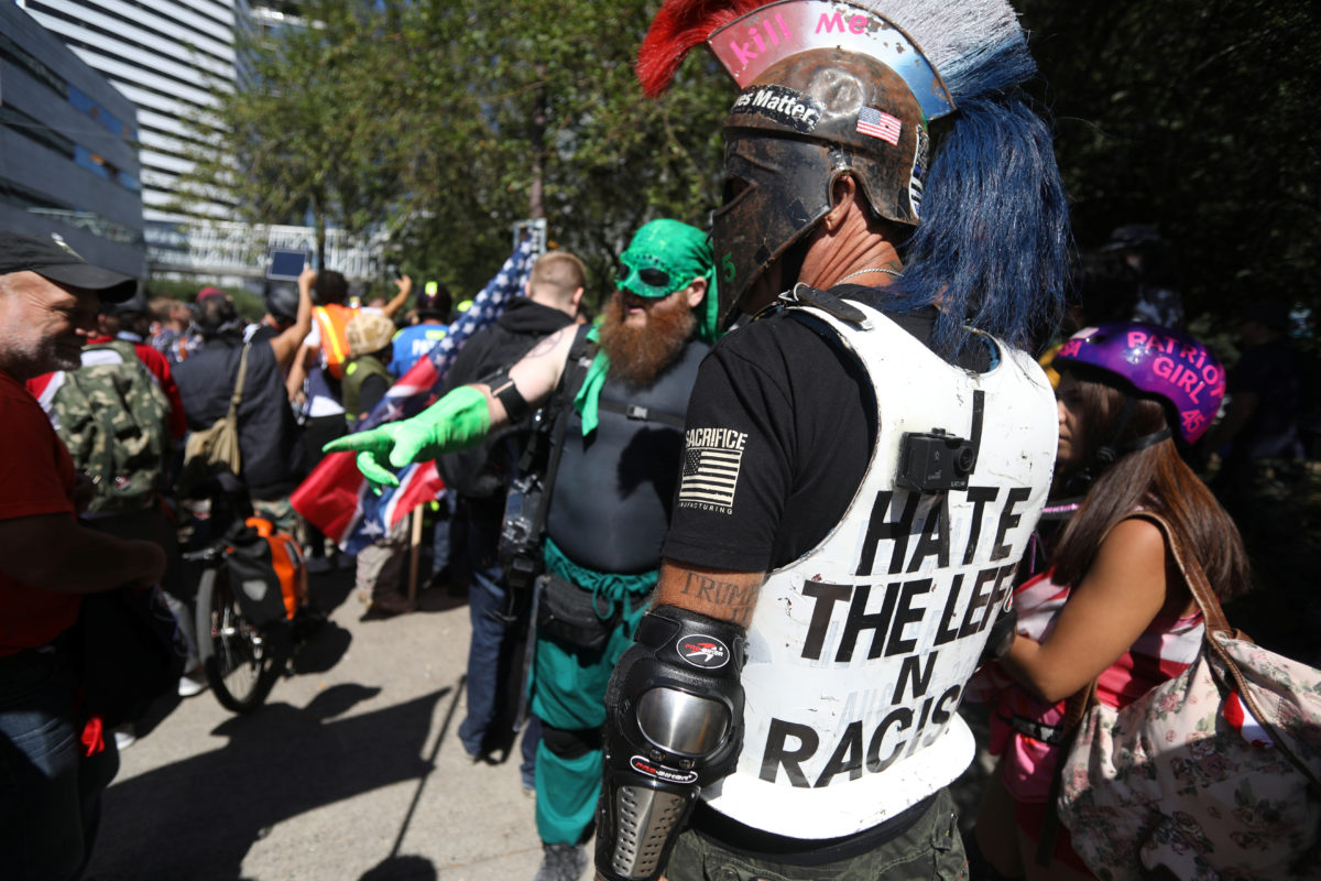 Right-wing rally, counter-protesters face off in Portland | PBS News ...