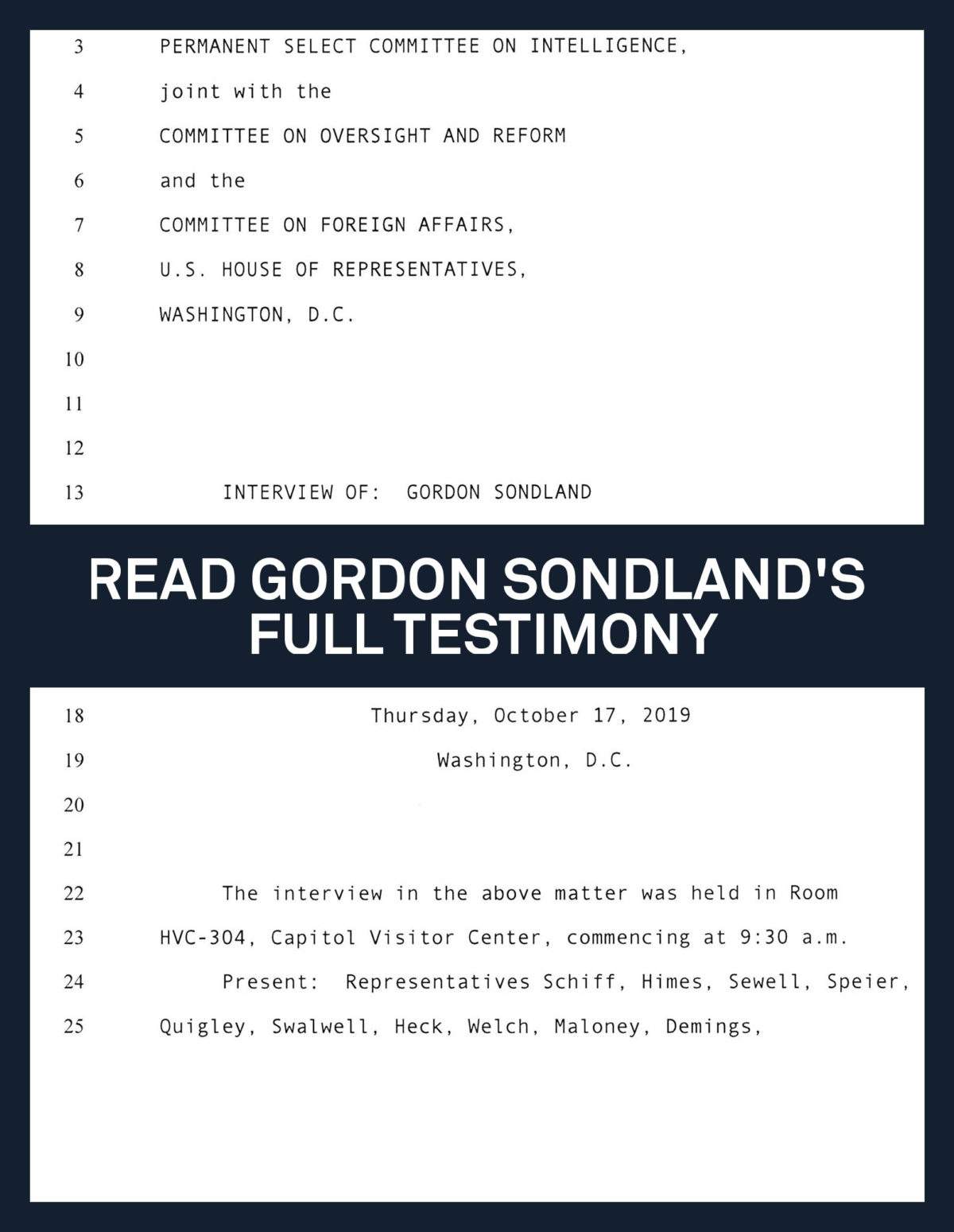 Read Gordon Sondland’s full testimony in the impeachment inquiry | PBS News