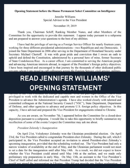 Read Jennifer Williams’ full opening statement in the Trump public ...