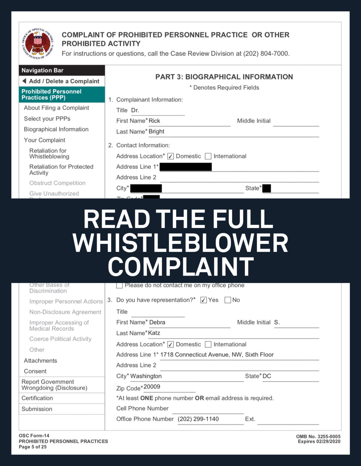 Read the full whistleblower complaint claiming administration’s ...
