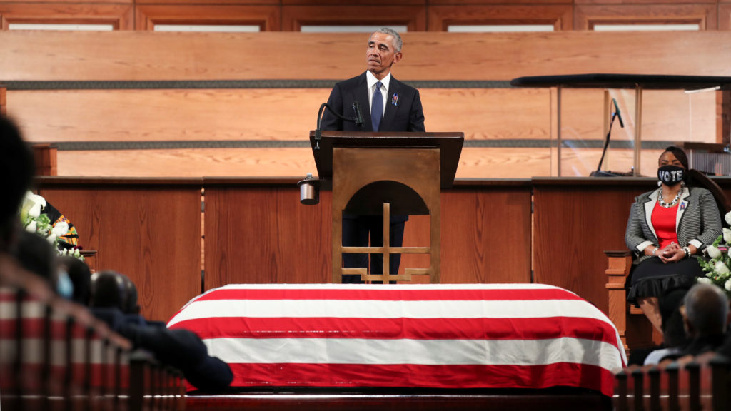WATCH: While eulogizing John Lewis, former President Barack Obama calls ...