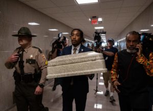 Rep. Justin Jones brings infant-sized casket into Tennessee Capitol ...