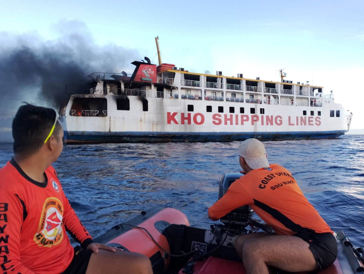 Philippine ferry catches fire at sea, coast guard rescues all 120 ...