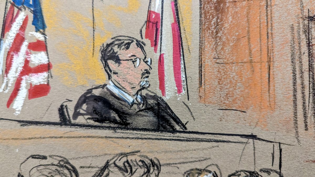 See sketches from inside the courtroom as Trump pleaded not guilty ...