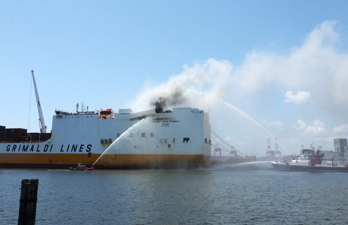 2 New Jersey firefighters died battling a fire on a ship carrying 1,200 ...
