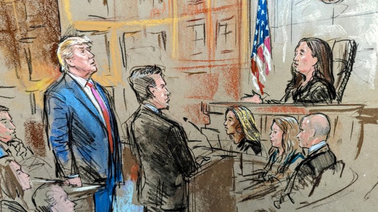 See sketches from inside the D.C. courtroom where Trump pleaded not ...