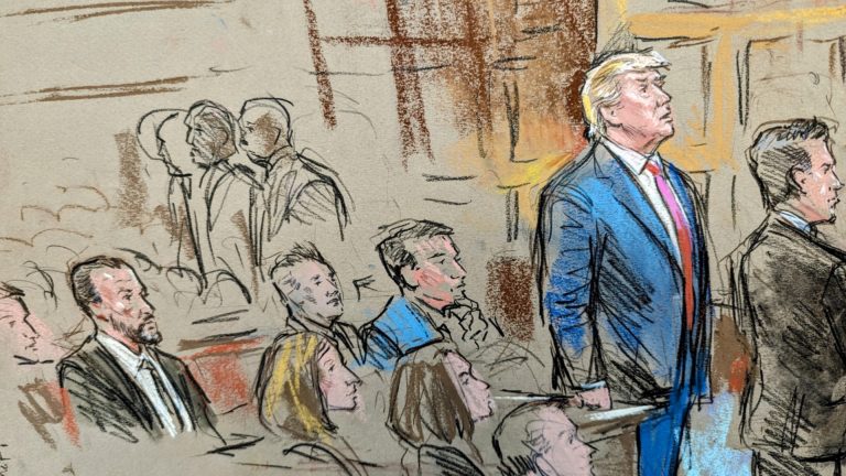 See sketches from inside the D.C. courtroom where Trump pleaded not ...