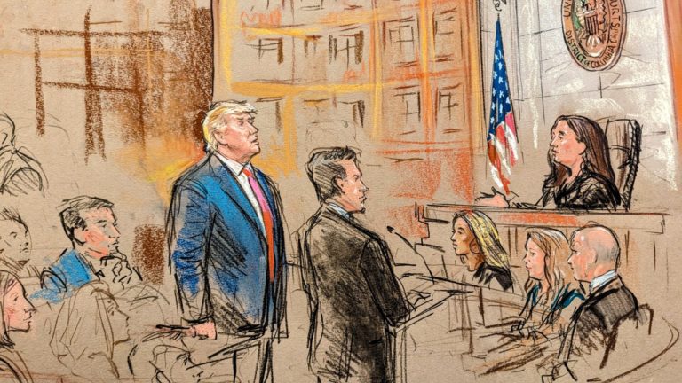 See sketches from inside the D.C. courtroom where Trump pleaded not ...