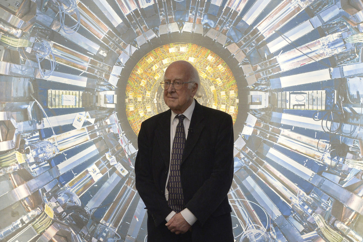 Peter Higgs, who proposed the existence of the Higgs boson particle ...