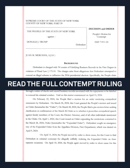 Read the full court ruling warning Trump of jail time if he continues ...