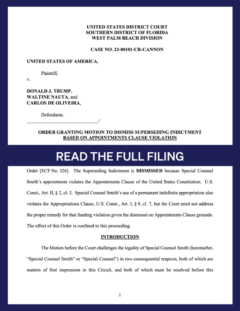 Read the full filing tossing Trump's classified documents trial | PBS News