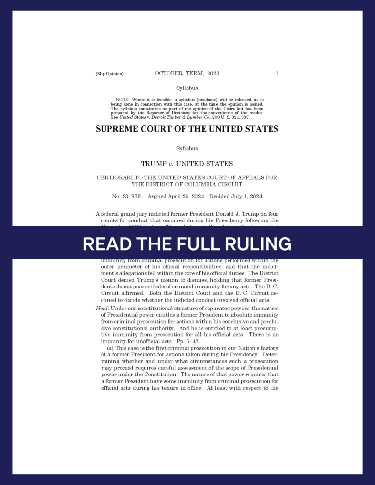 Read the full Supreme Court decision on Trump and presidential immunity ...