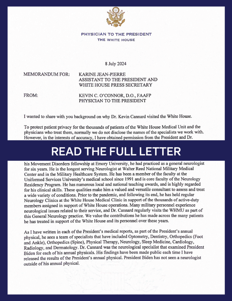 Read the full letter from Biden’s doctor on the president’s health and ...