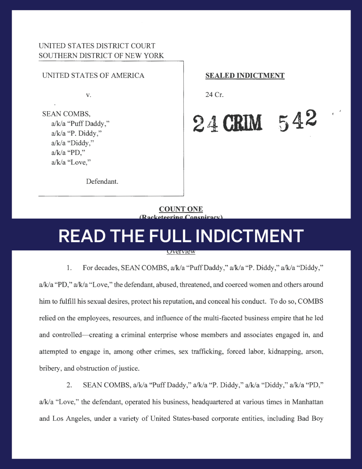 Read the full indictment against Sean 'Diddy' Combs | PBS News