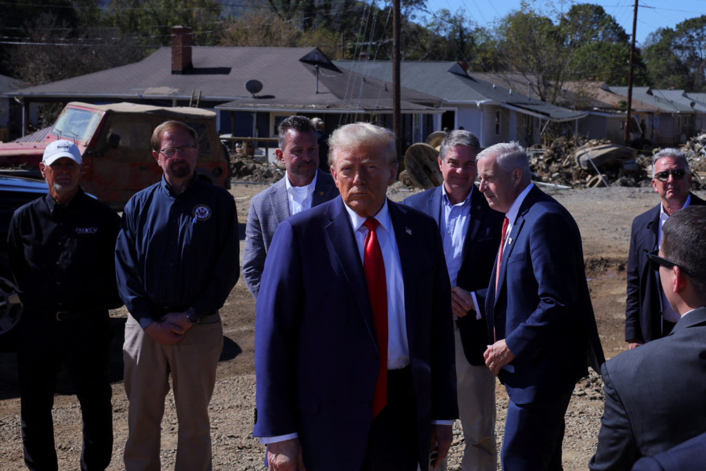 WATCH: Trump repeats falsehoods about FEMA relief efforts during visit ...