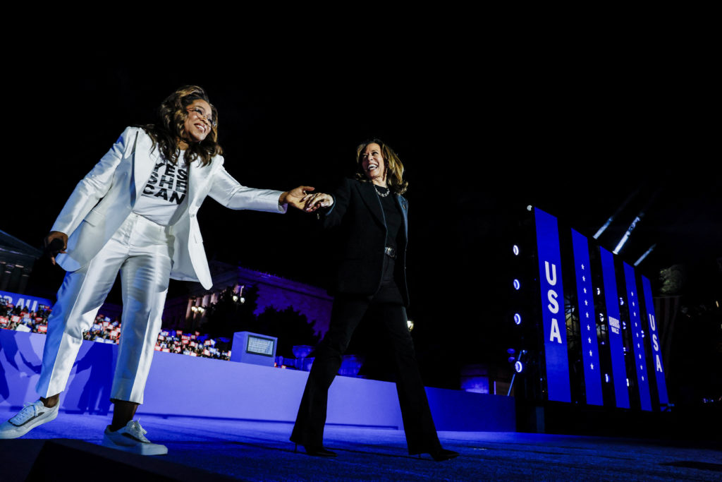 WATCH: Harris holds rally in Philadelphia with Oprah and Lady Gaga on ...