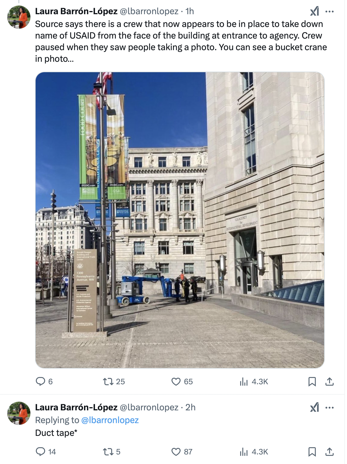 PHOTOS: USAID signs covered with black tape or removed at Washington ...