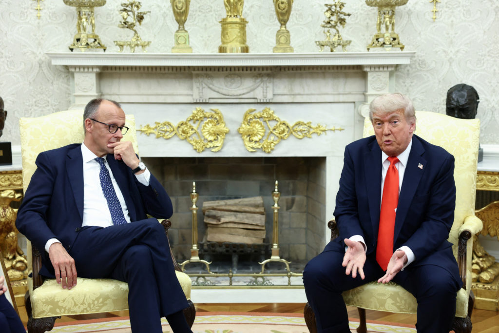 WATCH: In Merz meeting, Trump says it might be better to let Ukraine ...