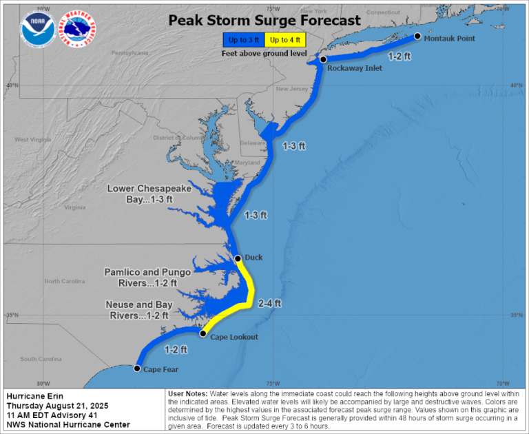 LIVE MAP: Track the path of Hurricane Erin | PBS News
