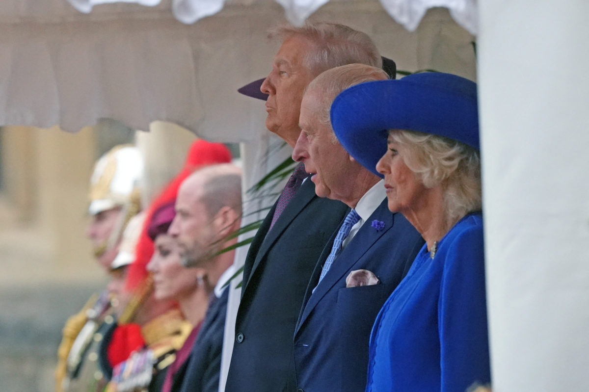 PHOTOS: Trumps greeted with royal welcome and protests on state visit ...