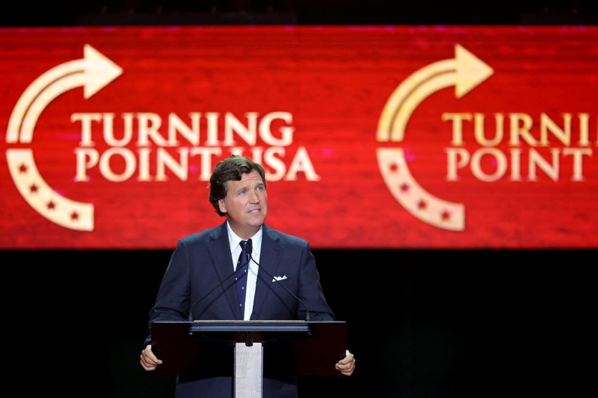 Trump defends Tucker Carlson after interview with Nick Fuentes, far ...