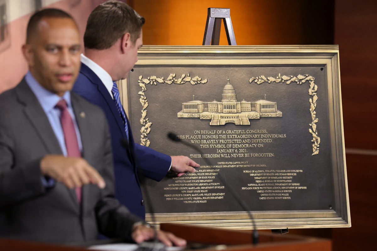 A Jan. 6 plaque was made to honor law enforcement at the Capitol. Its ...