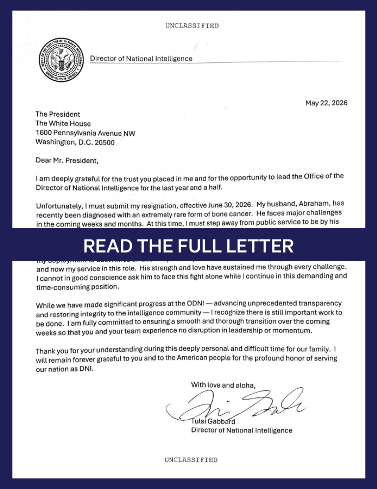 Read Tulsi Gabbard's full resignation letter as director of national ...